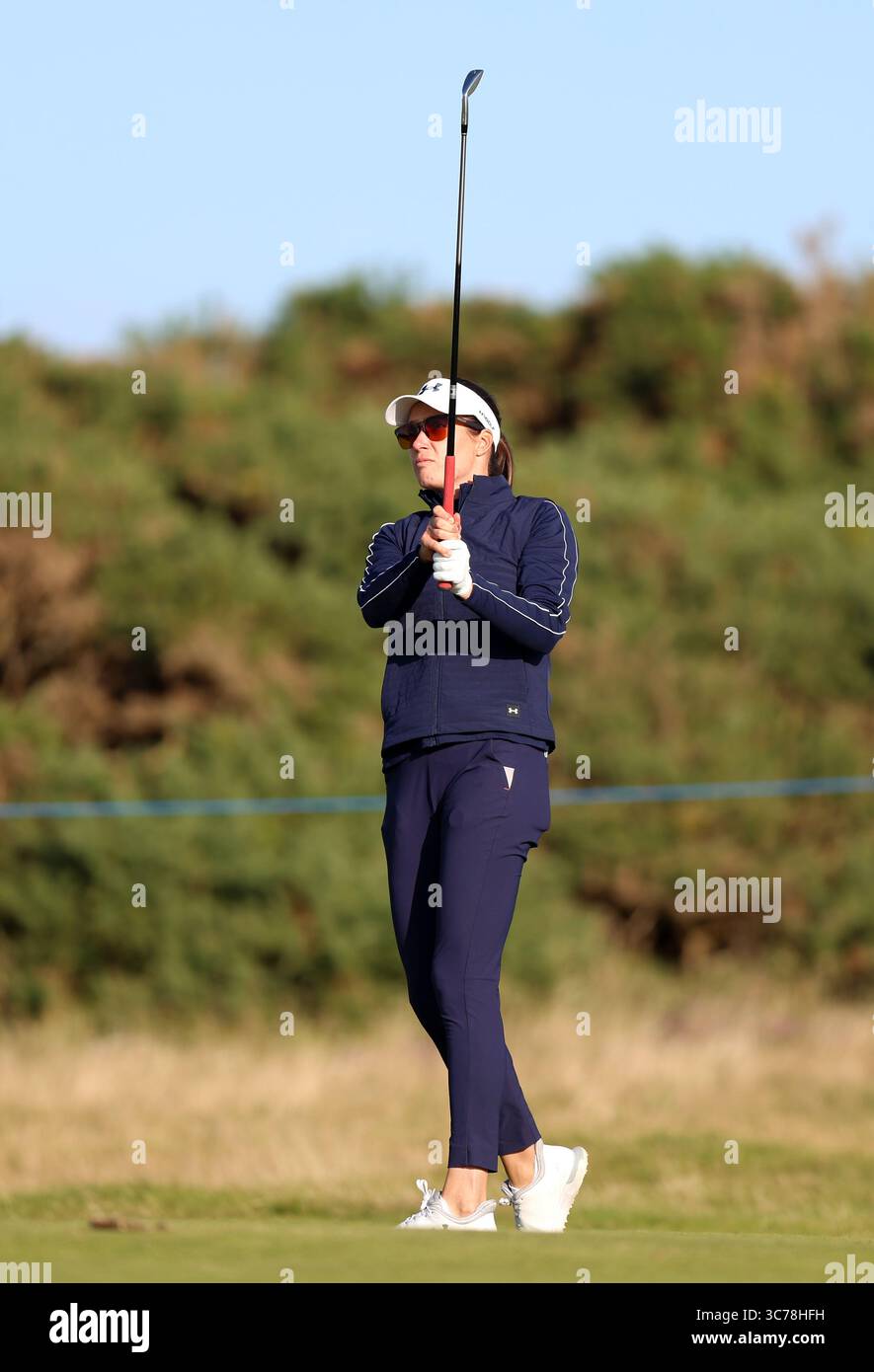 Germany's Laura Fuenfstueck plays a shot on the 10th fairway on day two of the 2025 AIG Women's ...