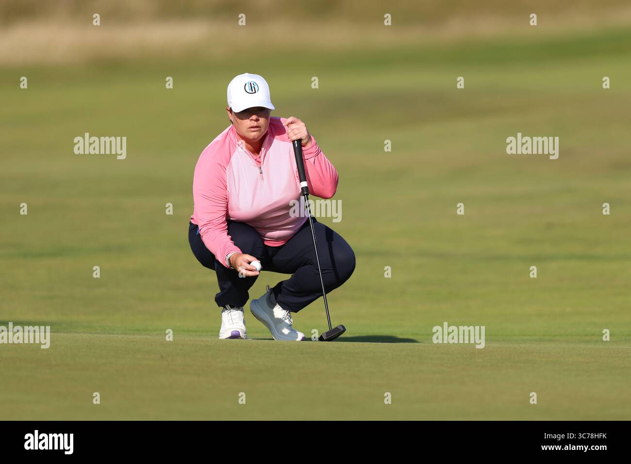 Wales' Lydia Hall on the 14th green on day two of the 2025 AIG Women's ...