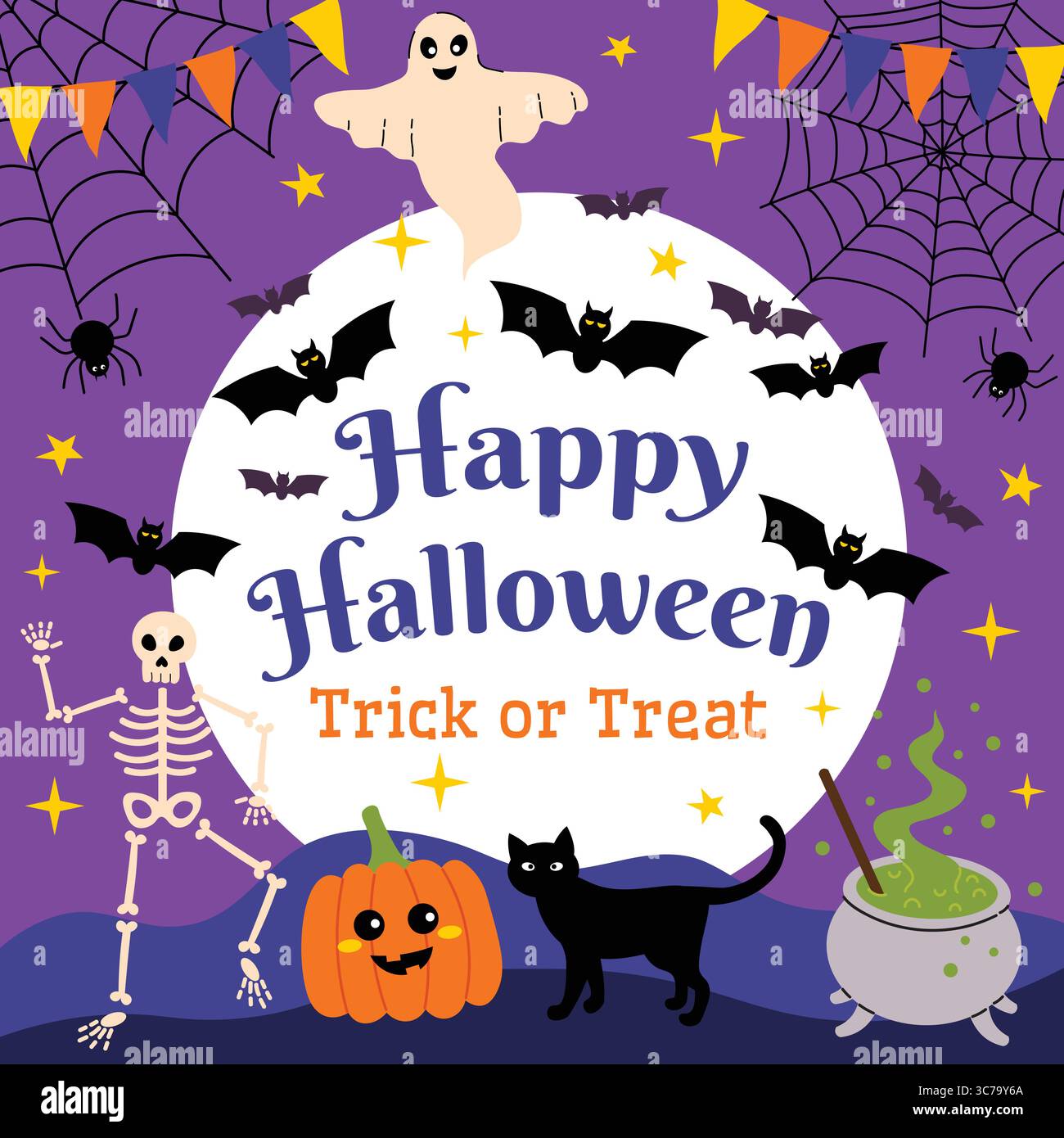 Purple background spider bats Stock Vector Images - Alamy