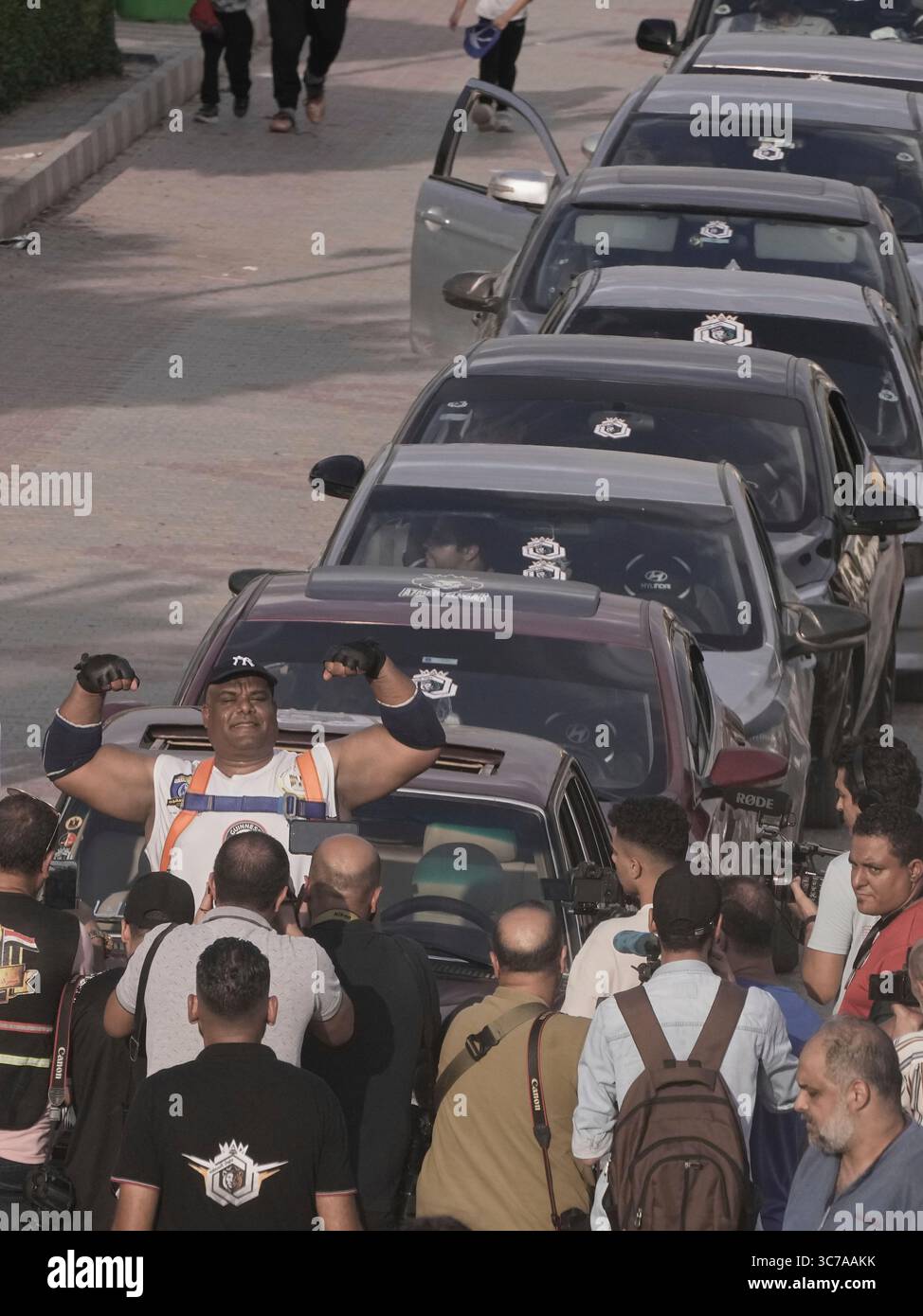 Egyptian wrestler Ashraf Mahrous, also known by his nickname Kabonga ...