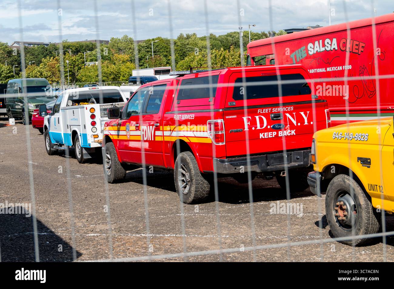 Spiderman Prop Vehicles Stobcross Rd Glasgow July 31st 2025 Stock Photo ...