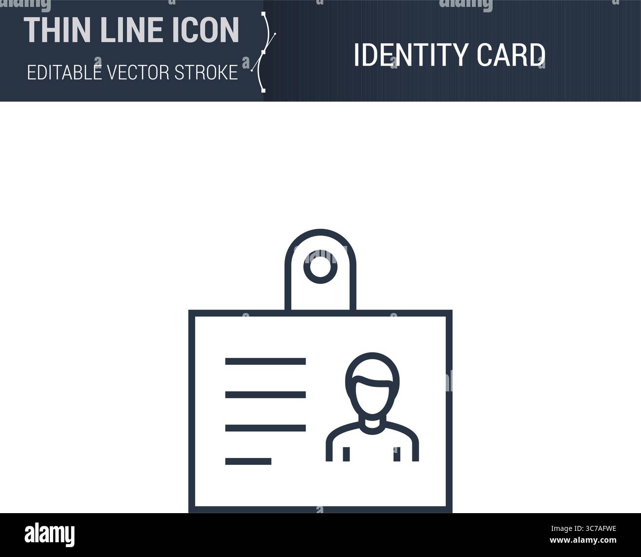 Identity Card Symbol Icon. Sleek Thin Line Business Icon. Stroke ...