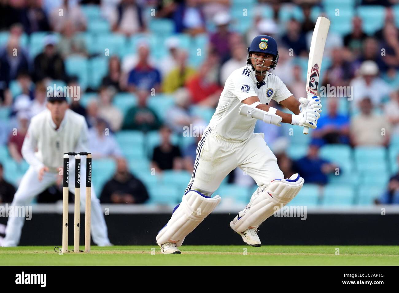 India's Yashasvi Jaiswal bats on day two of the Fifth Rothesay Men's ...