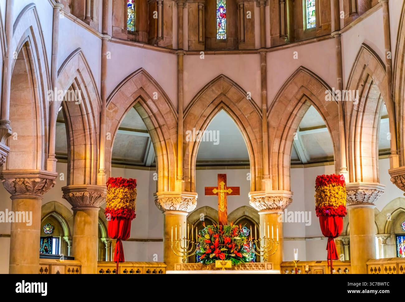 Colorful Basilica Altar Kahilis Feathered Royalty Standards St Andrew ...