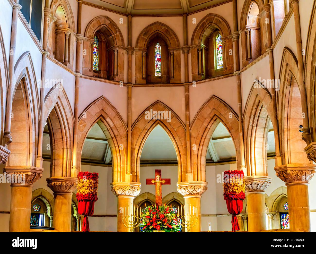 Colorful Basilica Altar Kahilis Feathered Royalty Standards St Andrew ...