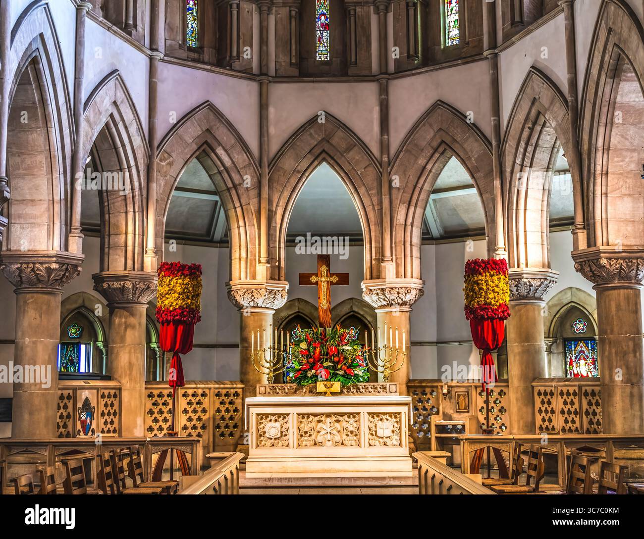 Colorful Basilica Altar Kahilis Feathered Royalty Standards St Andrew ...