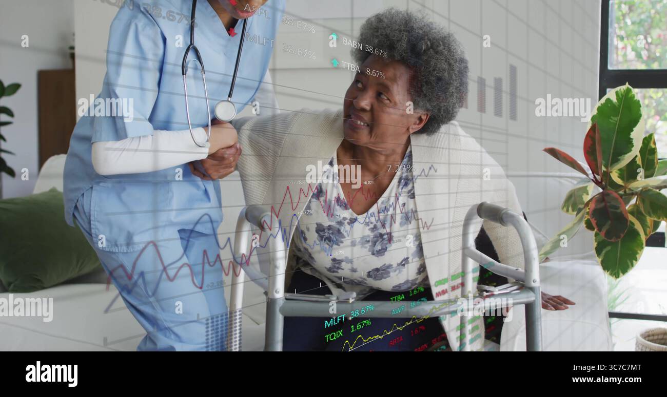 Female caregiver guiding patient walker hi-res stock photography and ...
