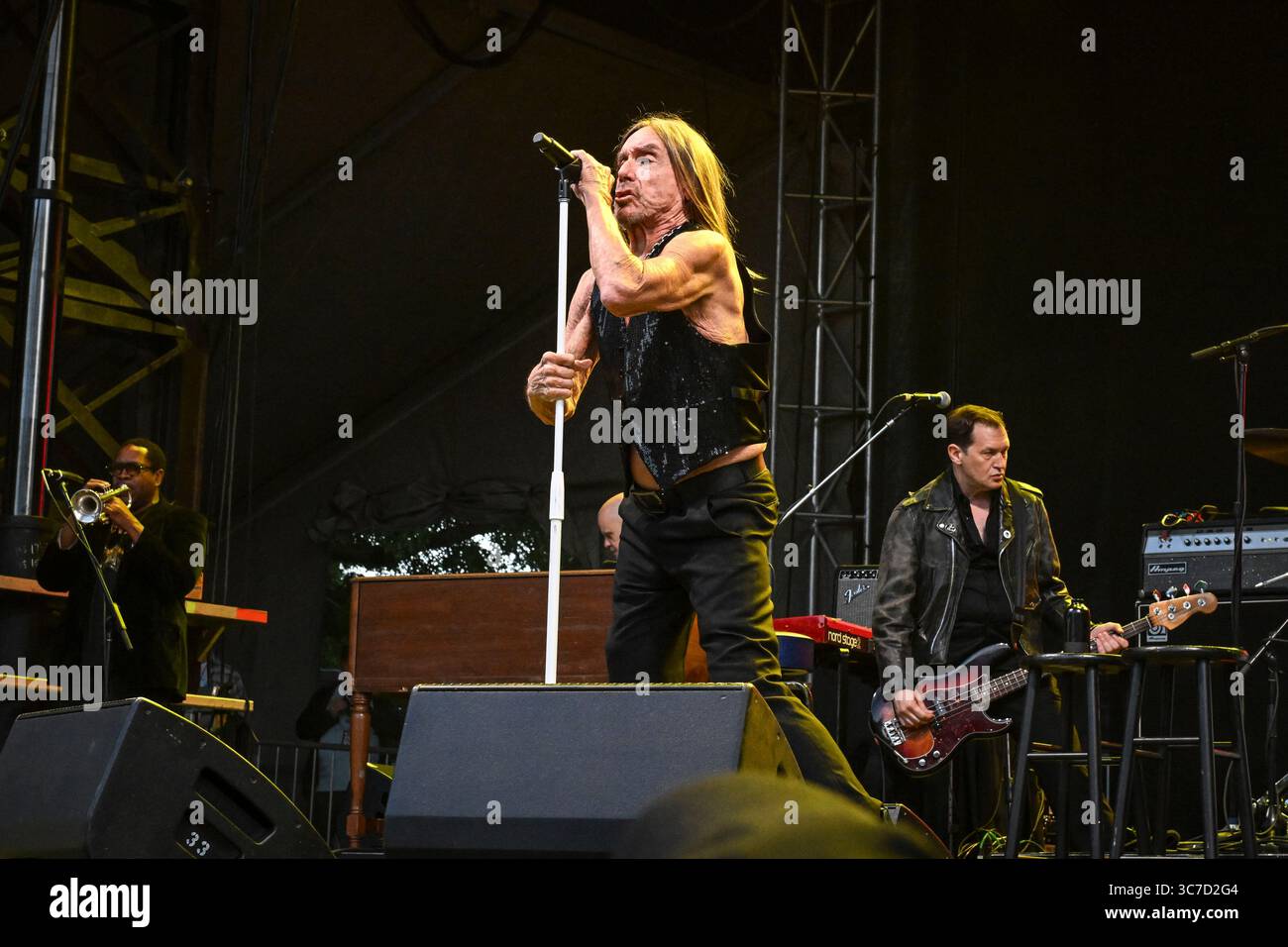 Iggy Pop performing onstage at Day 1 of the Project Pabst festival at ...