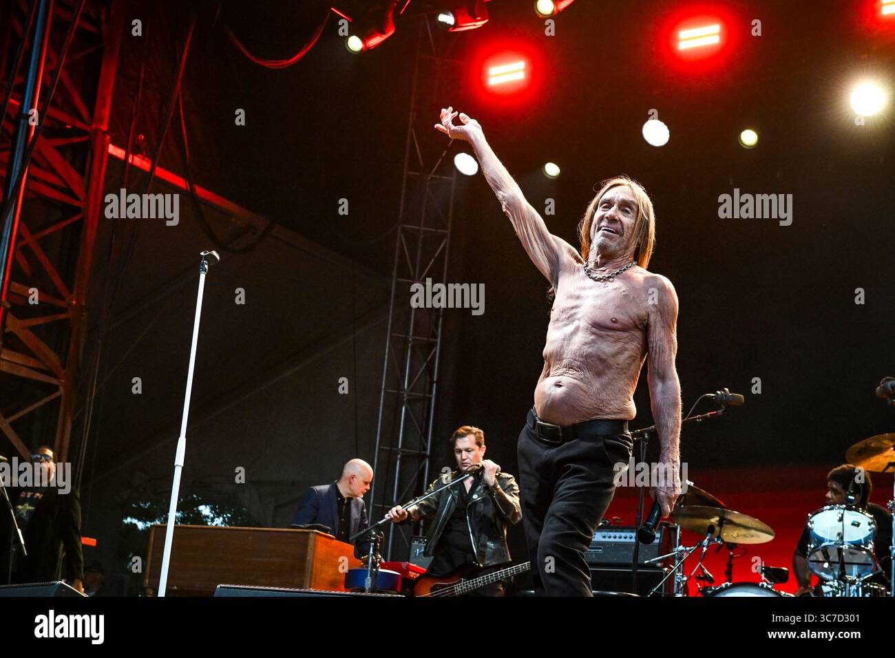 Iggy Pop performing onstage at Day 1 of the Project Pabst festival at ...
