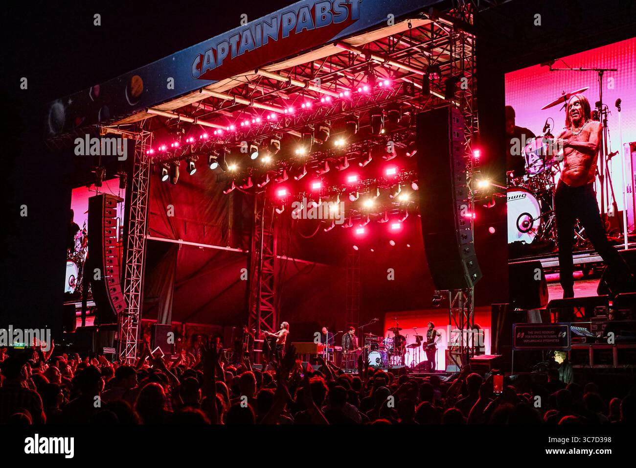 Iggy Pop performing onstage at Day 1 of the Project Pabst festival at ...