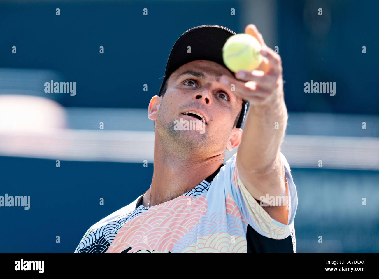 TORONTO, ON - AUGUST 01: Aleksandar Vukic (AUS) serves the ball during ...