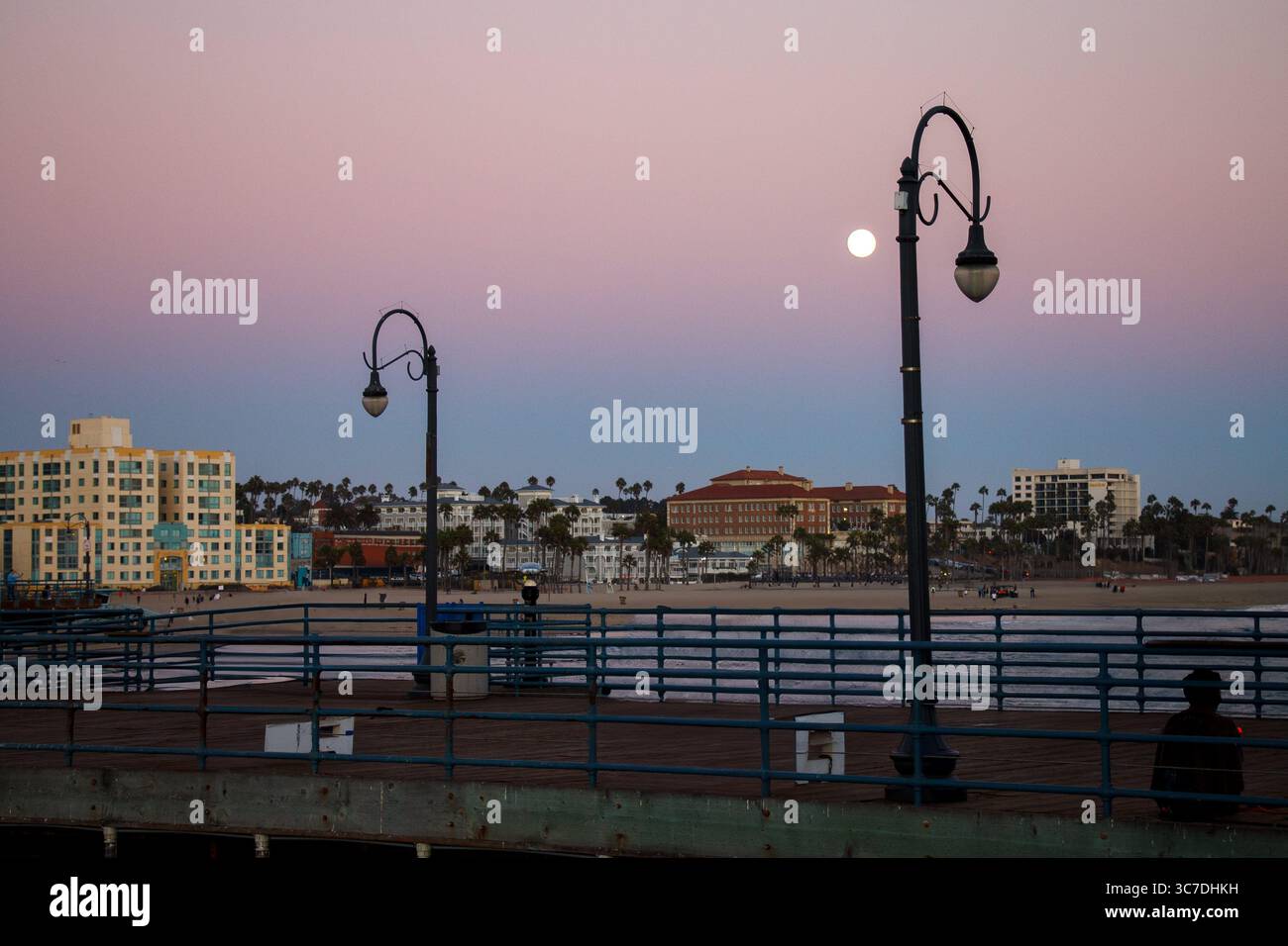 The Moon at famous Santa Monica pier at Santa Monica, Los Angeles ...