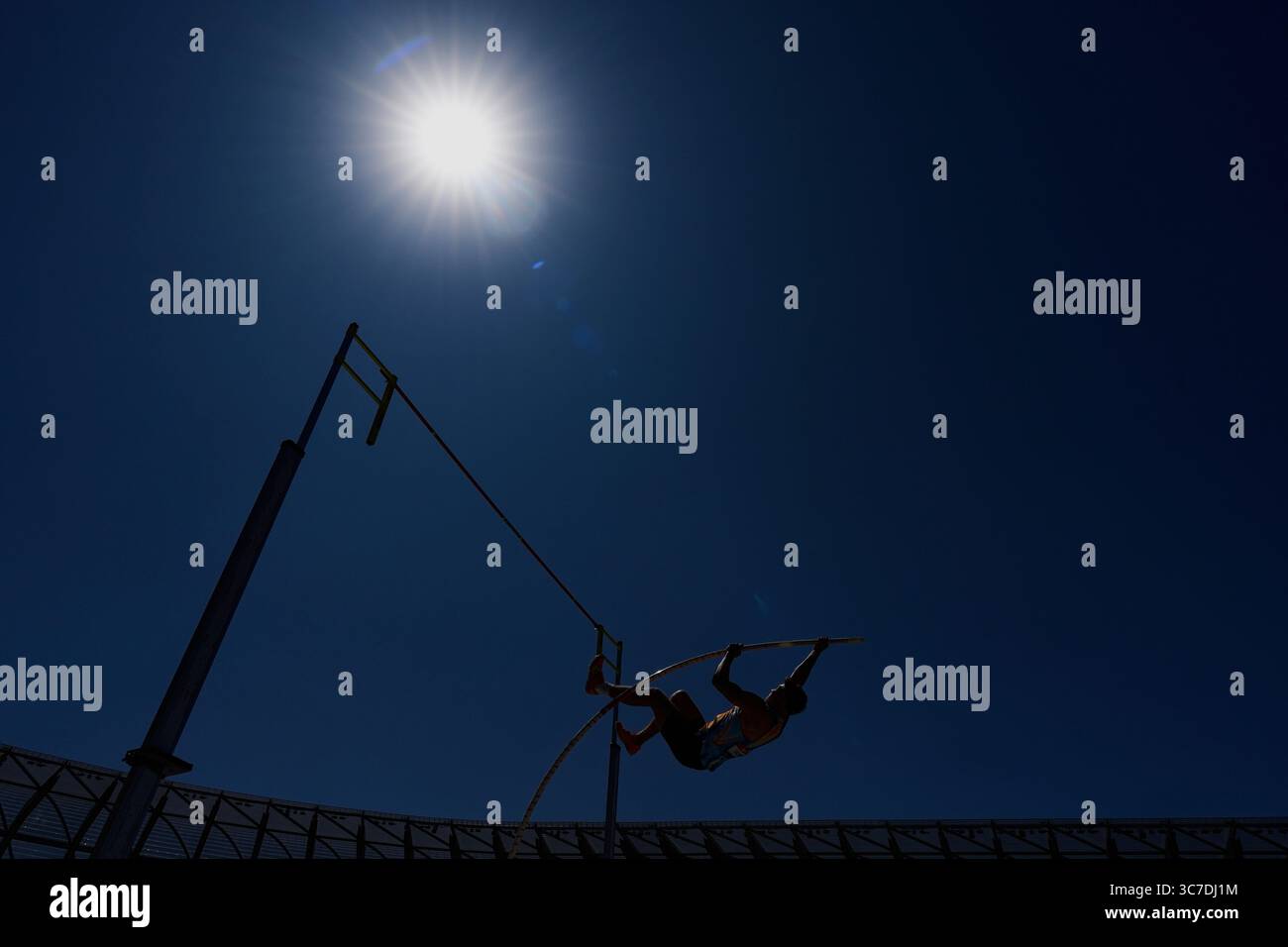 Heath Baldwin competes in the men's decathlon pole vault during the U.S ...