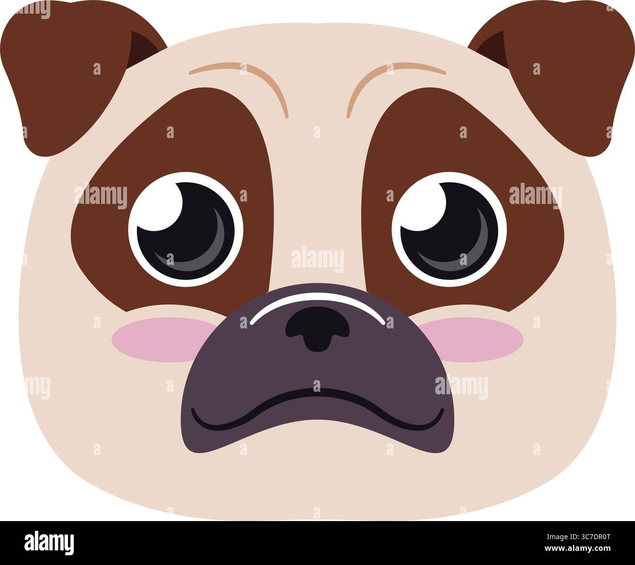 Cute pug dog face clipart. Vector Stock Vector Image & Art - Alamy