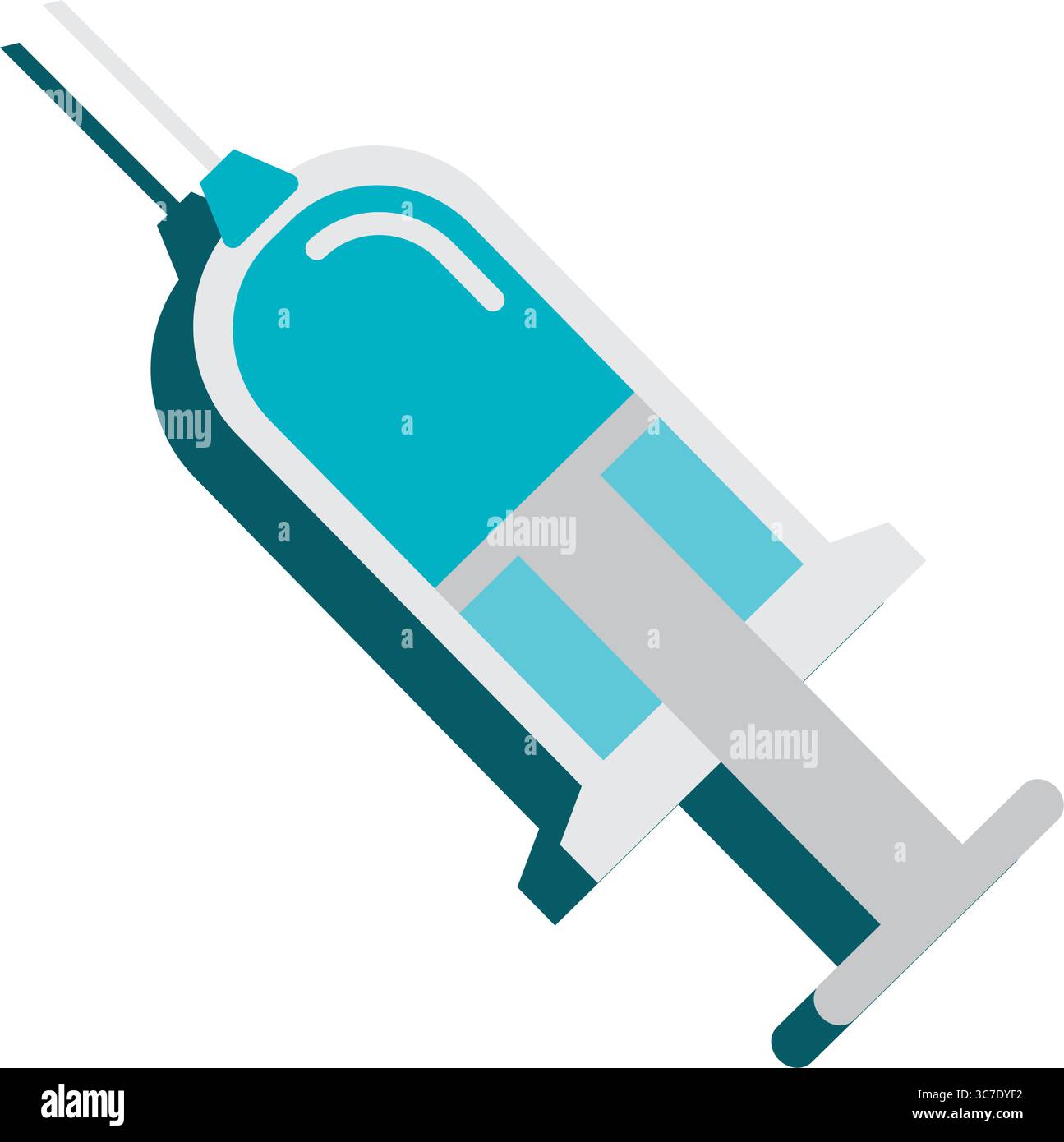 Flat syringe for injection. Vector Stock Vector Image & Art - Alamy