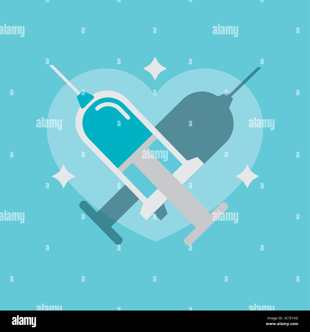 Crossed syringes heart icon. Vector Stock Vector Image & Art - Alamy