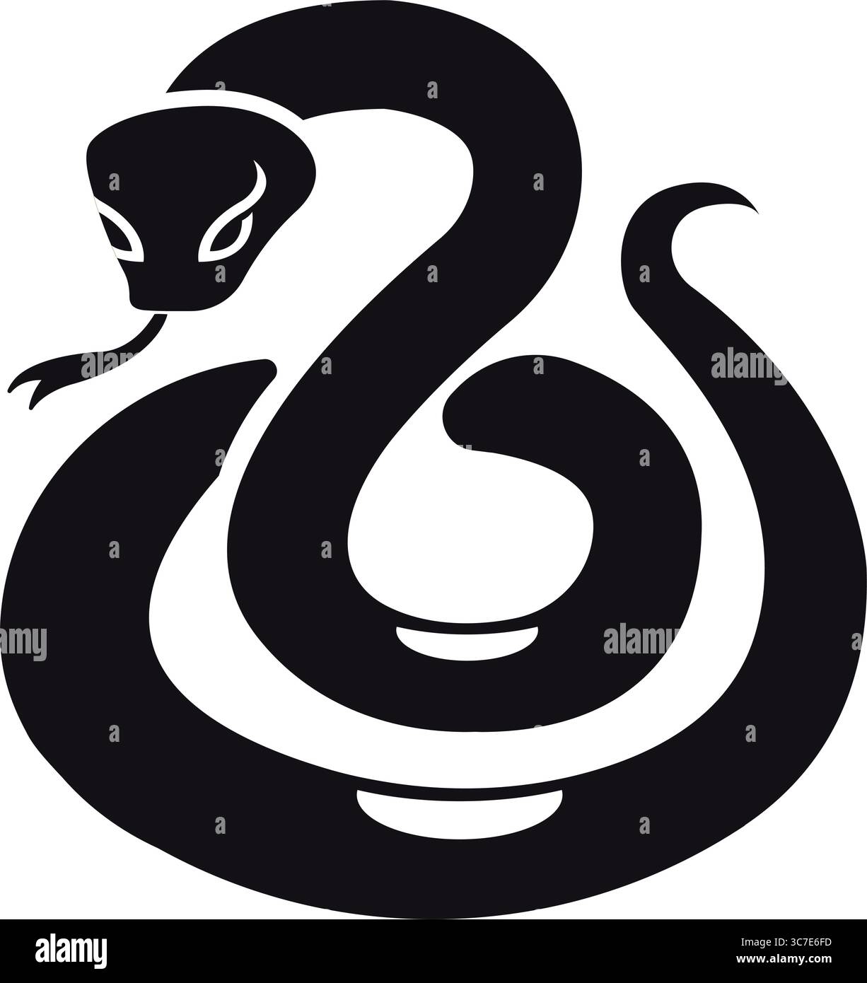 Coiled black snake icon. Vector Stock Vector Image & Art - Alamy