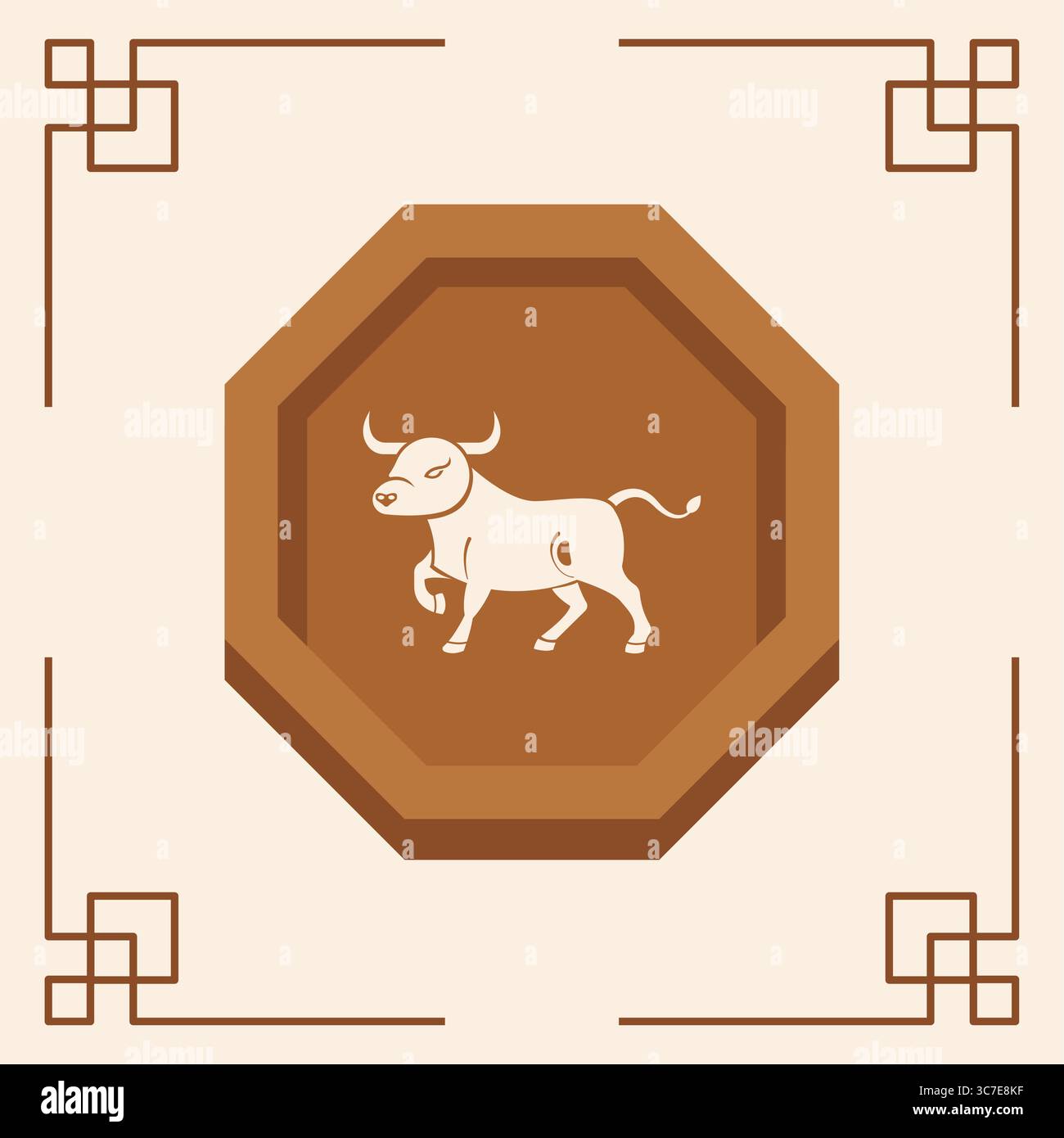 Ox badge zodiac icon. Vector Stock Vector Image & Art - Alamy