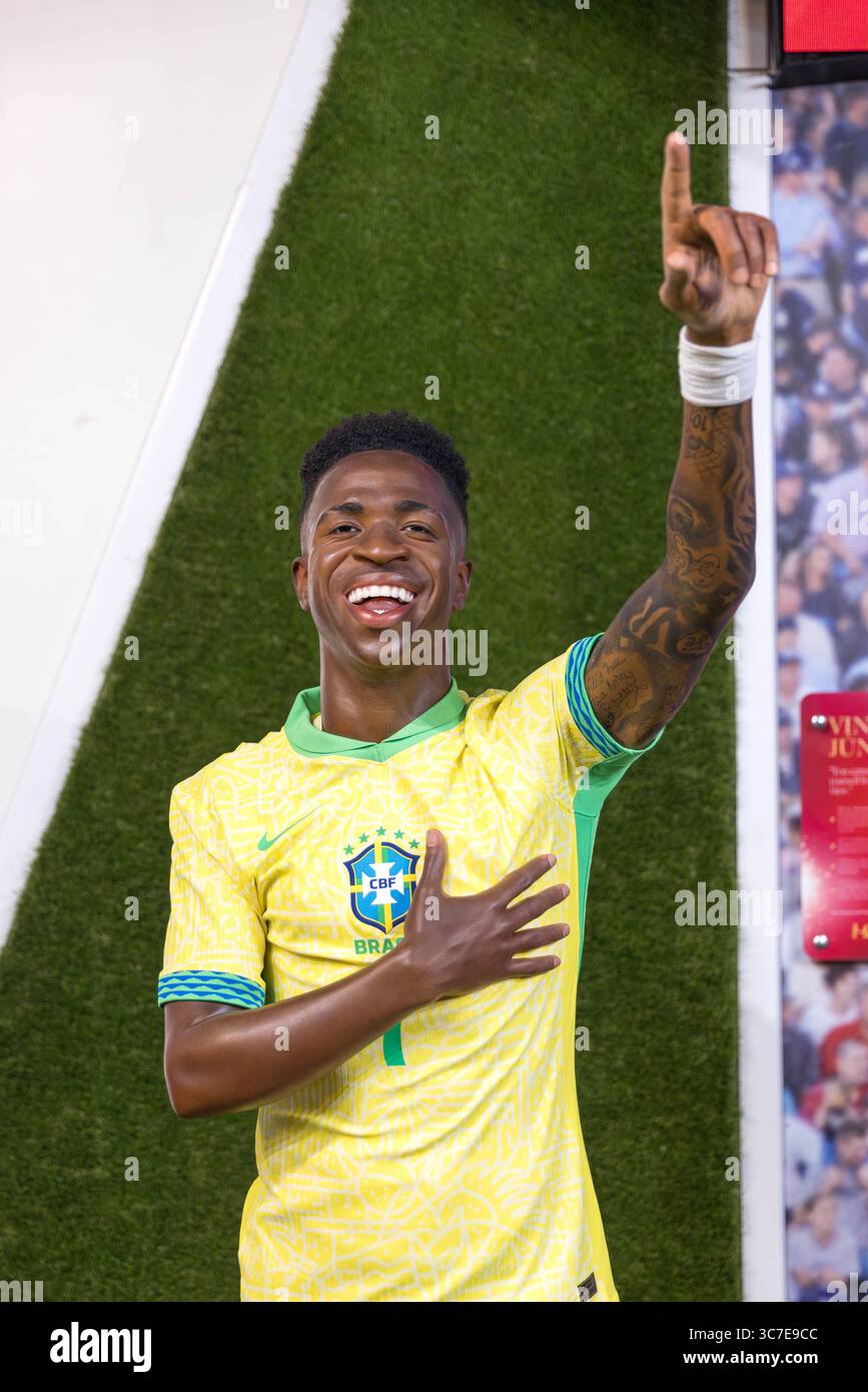 Statue of Brazilian soccer player Vini Jr. unveiled at Madame Tussauds ...