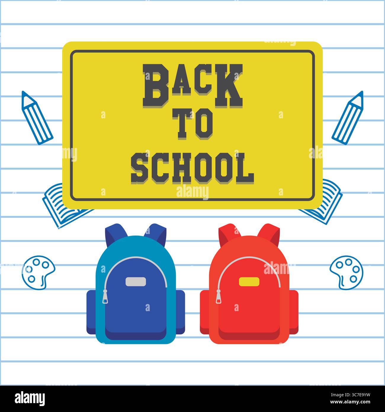 Back to school sign board. Vector Stock Vector Image & Art - Alamy