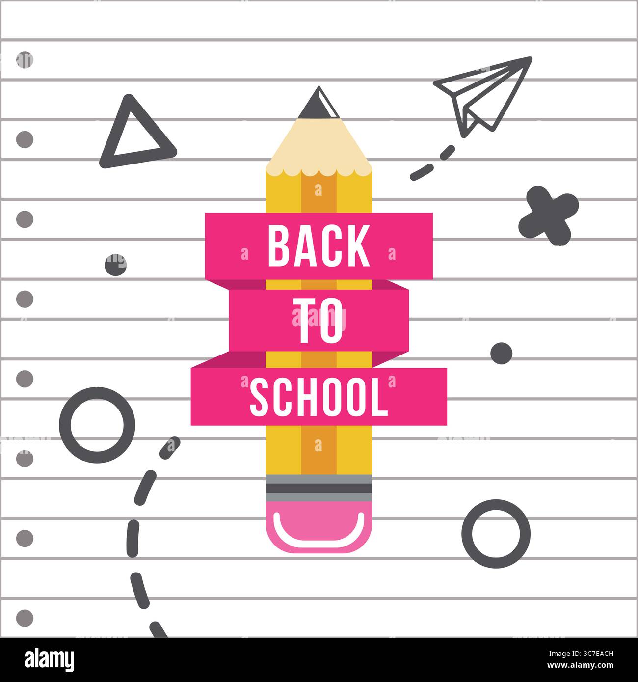 Back to school pencil banner. Vector Stock Vector Image & Art - Alamy