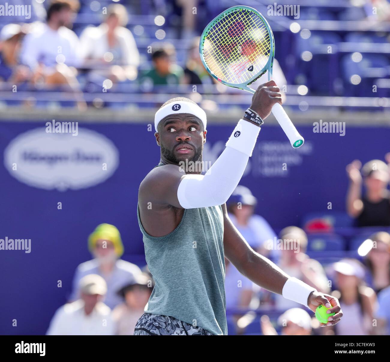 TORONTO, CANADA - Aug 1: Frances Tiafoe (USA) reacts after a winning ...