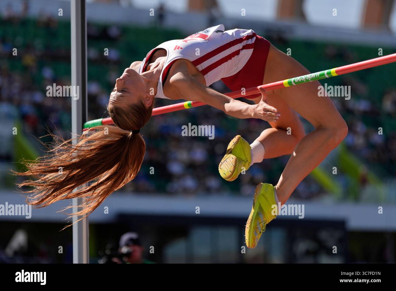 Jenna Rogers competes in the women's high jump finals during the U.S ...