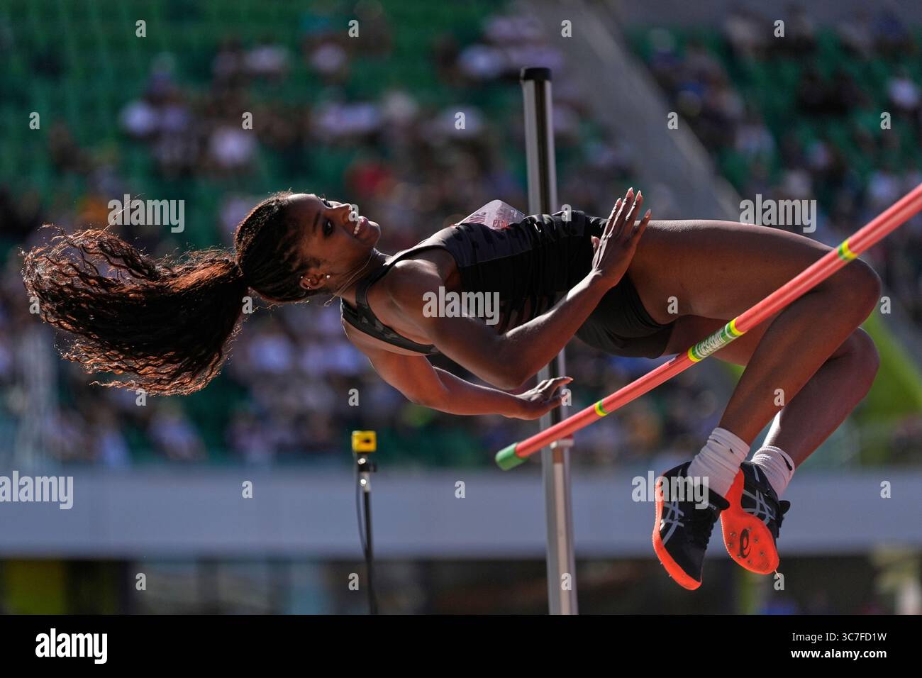 Morgan Smalls competes in the women's high jump finals during the U.S ...
