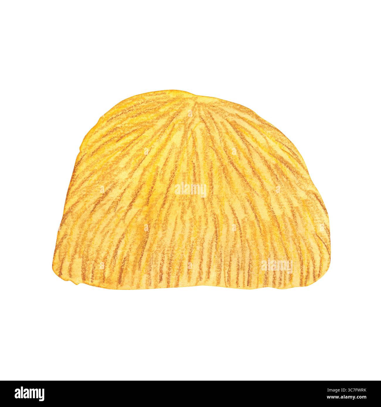 Small haystack. Watercolor hand drawn illustration, cartoon. Blank for ...