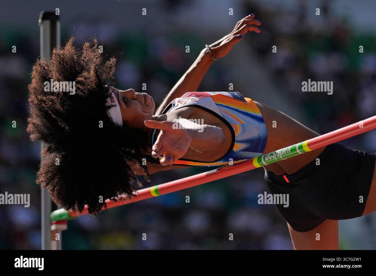Vashti Cunningham competes in the women's high jump finals during the U ...