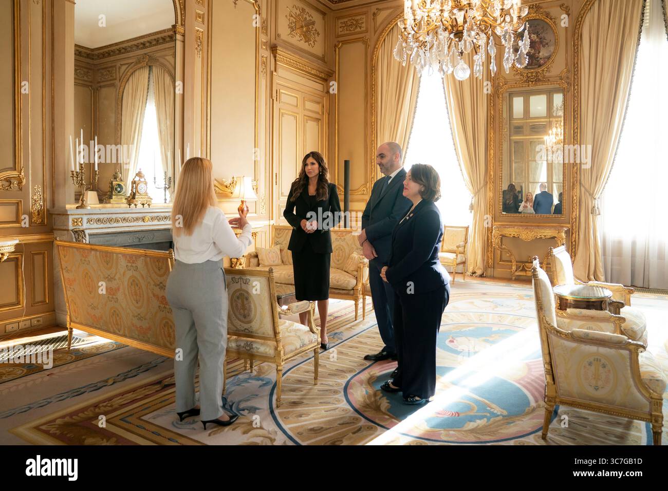 U.S. Department of Homeland Security (DHS) Secretary Kristi Noem meets ...