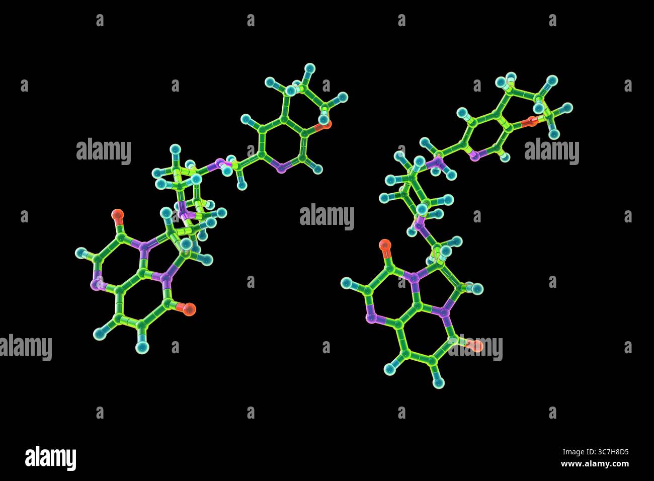 Illustration of a gepotidacin molecule. This is a new-generation ...