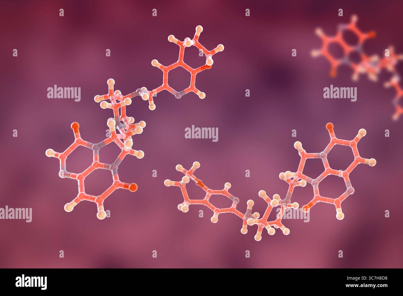 Illustration of a gepotidacin molecule. This is a new-generation ...