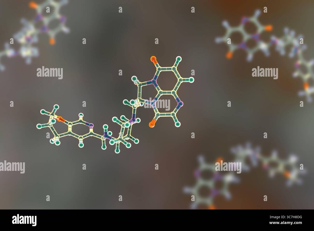 Illustration of a gepotidacin molecule. This is a new-generation ...