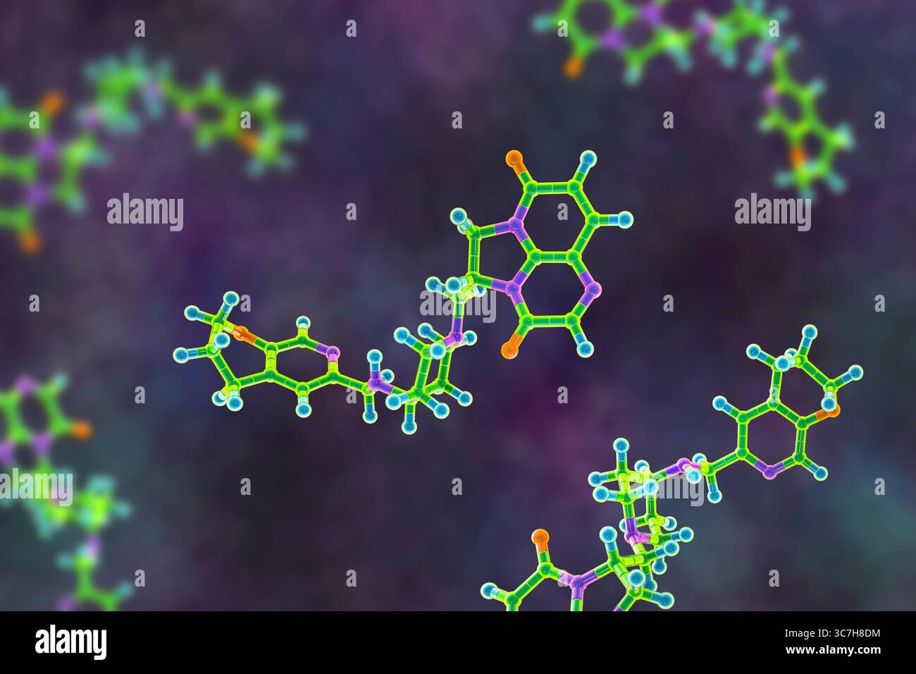 Illustration of a gepotidacin molecule. This is a new-generation ...