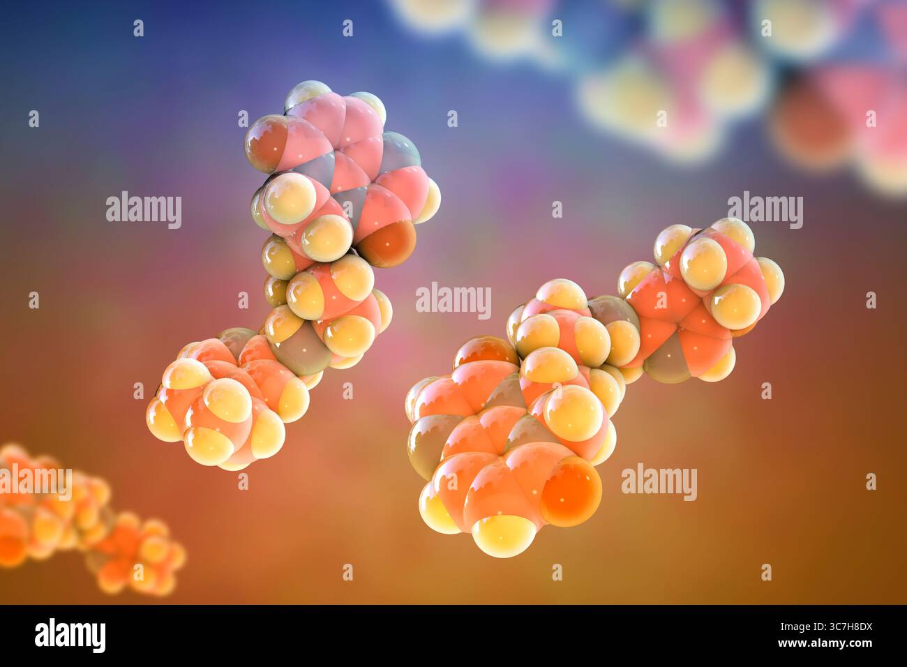 Illustration of a gepotidacin molecule. This is a new-generation ...