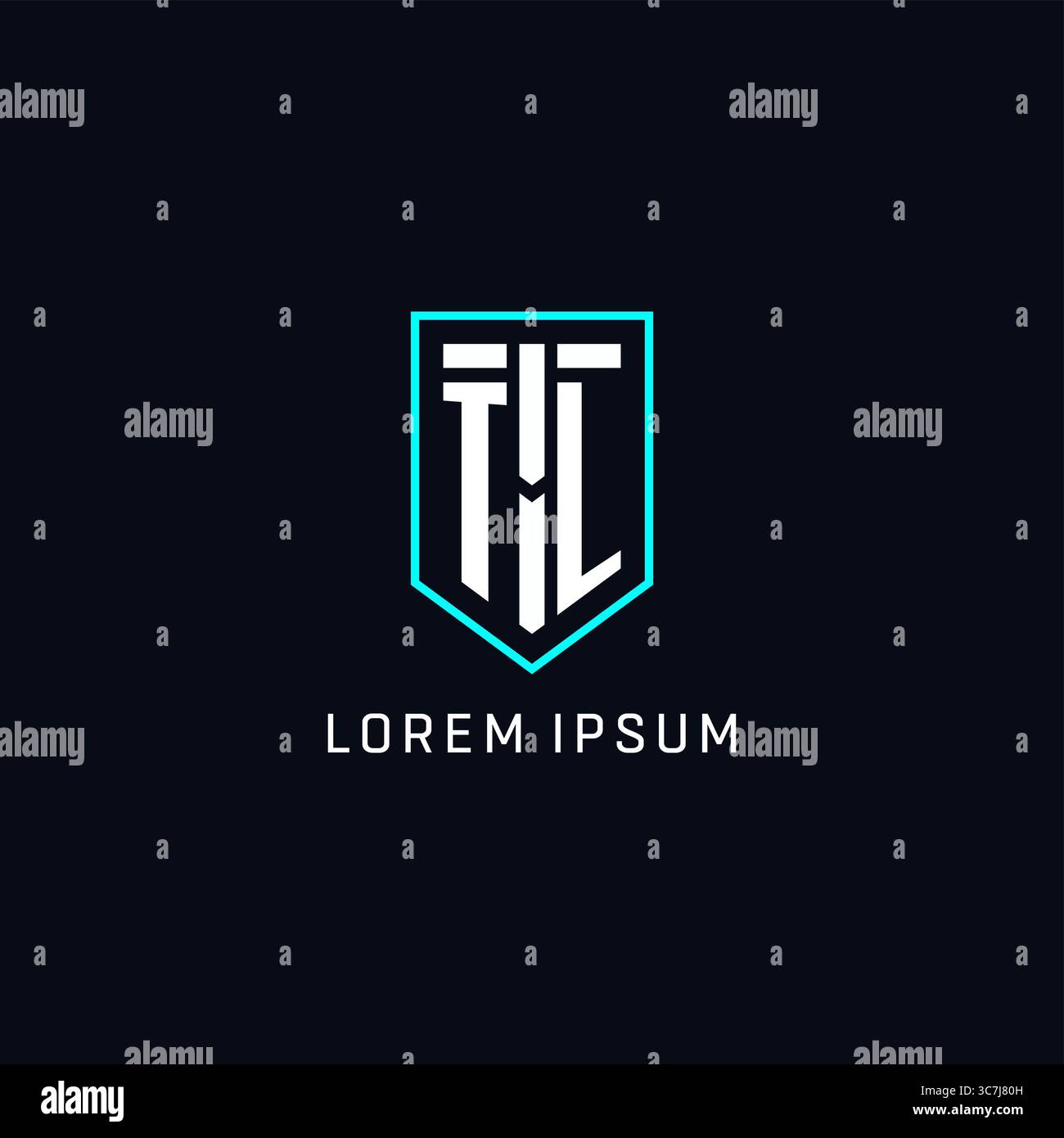 Monogram TL logo shield shape geometric style with simple creative ...