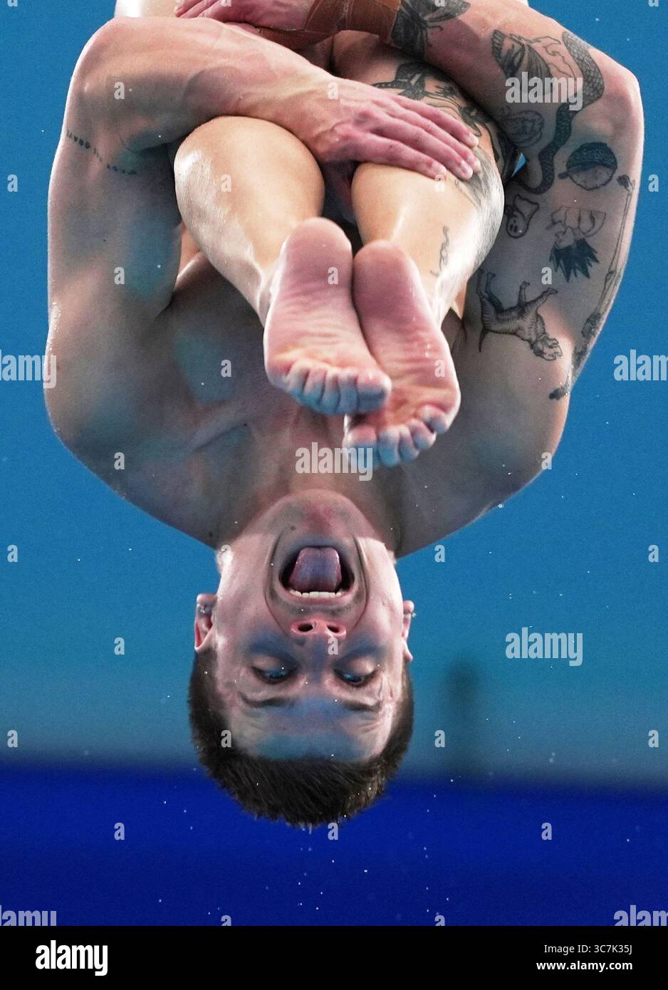 Cassiel Rousseau of Australia competes in the men's 10m platform ...