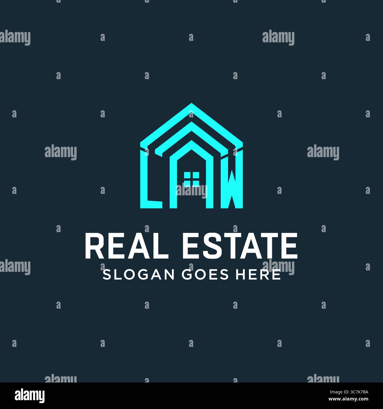 Initial letter LW roof logo real estate with creative and modern logo ...