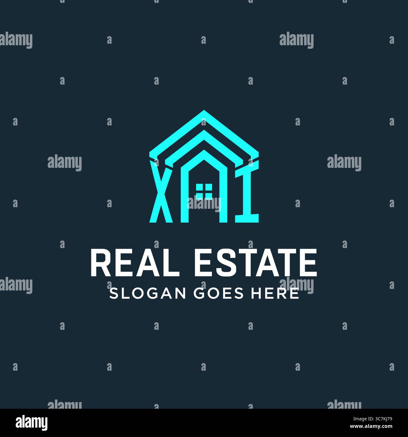 Initial letter XI roof logo real estate with creative and modern logo ...