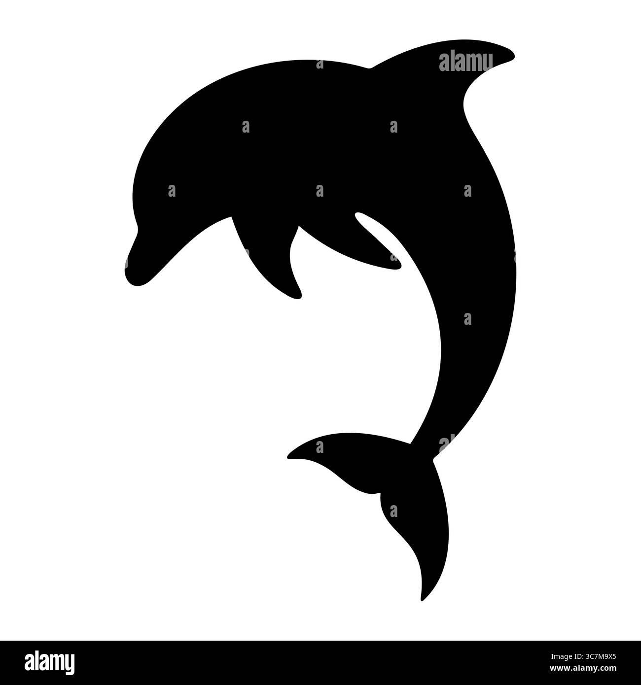 Dolphin silhouette twisting in the air Stock Vector Image & Art - Alamy