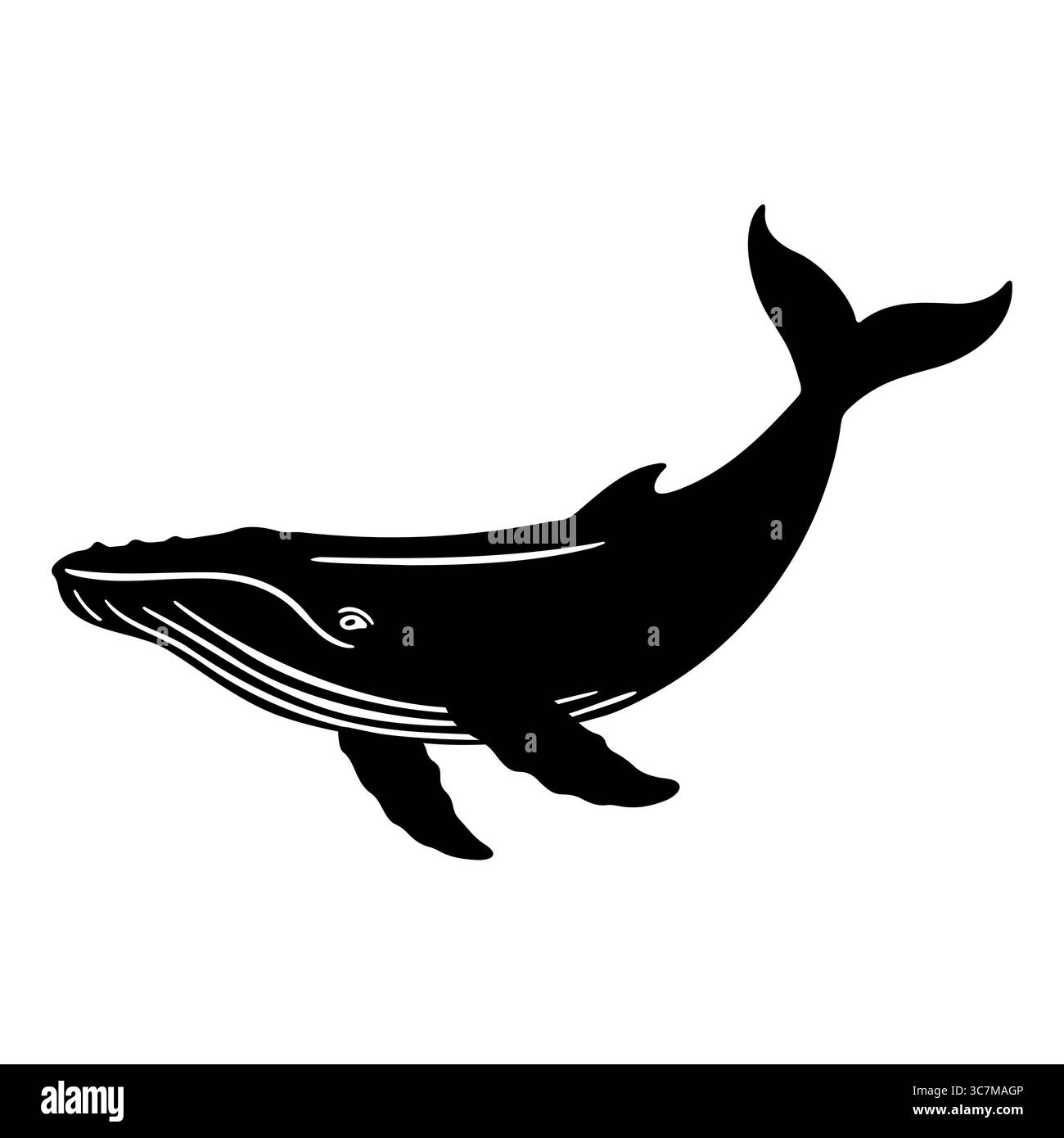 Whale silhouette leaping view 1 Stock Vector Image & Art - Alamy