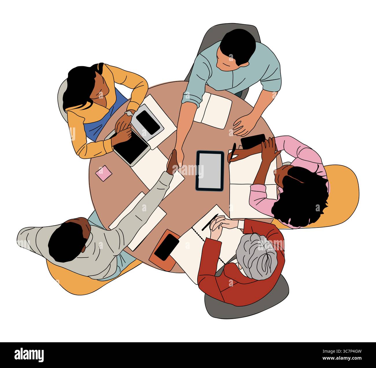 Overhead view man sitting Cut Out Stock Images & Pictures - Alamy