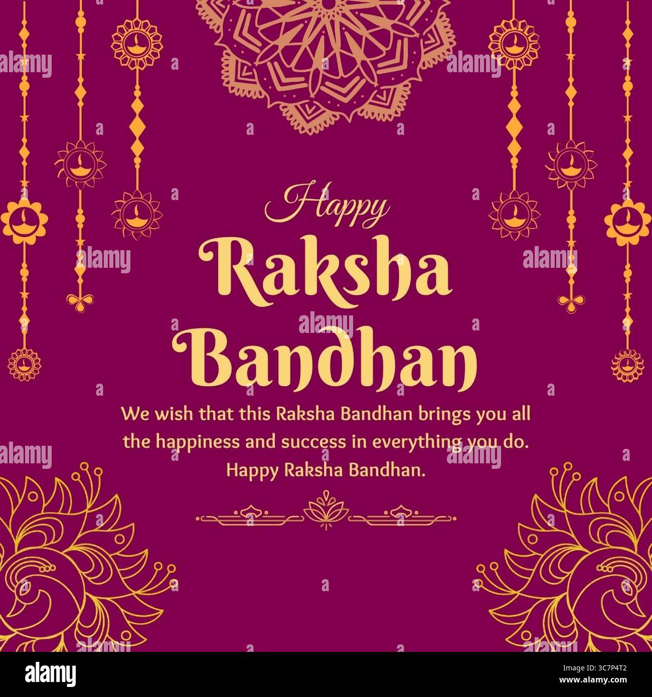 Happy Raksha Bandhan wishes greeting card festival celebration bond ...
