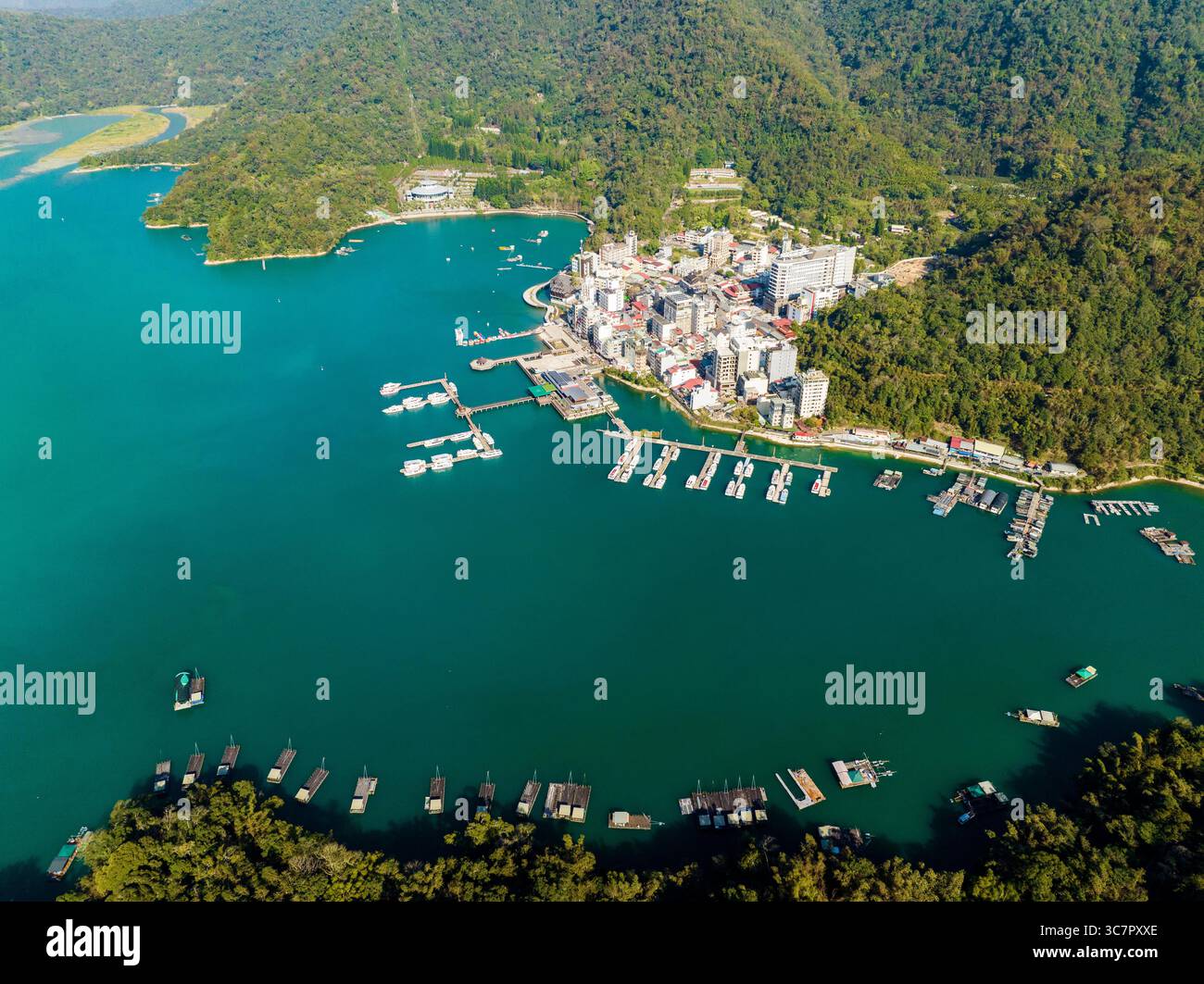 Aerial photography of the Sun Moon Lake National Scenic Area, Yuchi ...