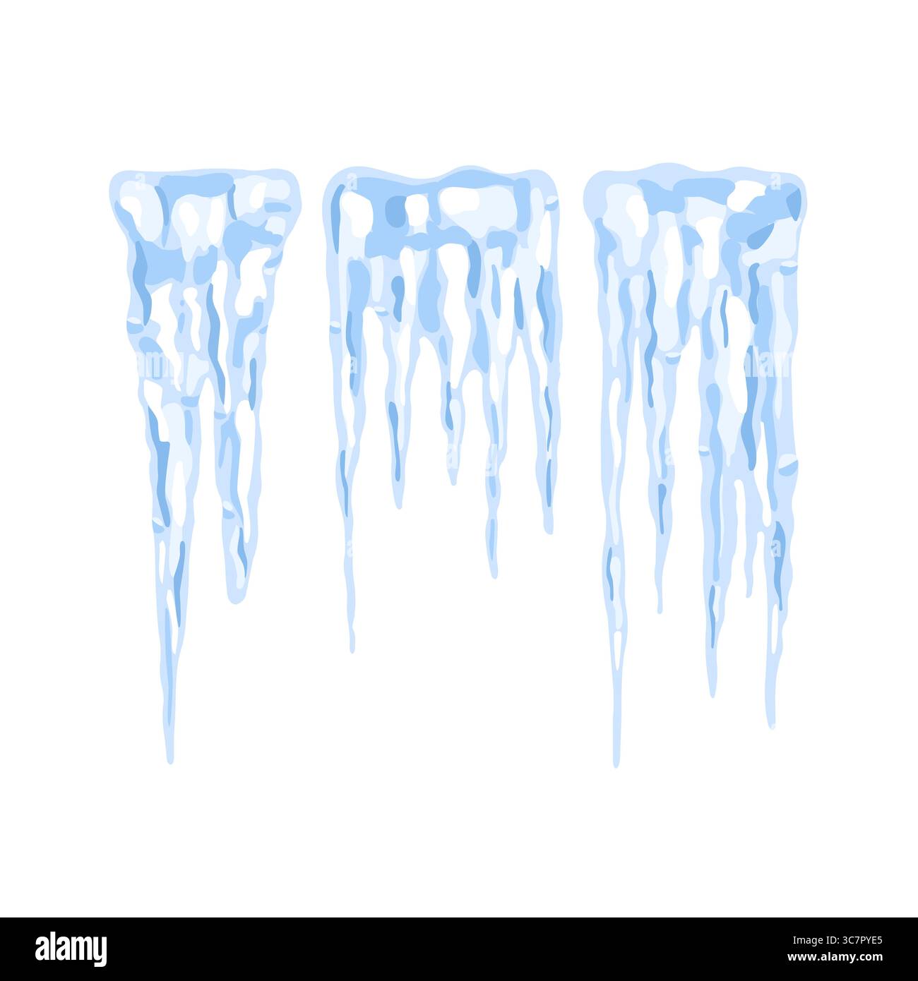 Blue frozen icicles. Vector illustration isolated on white background ...
