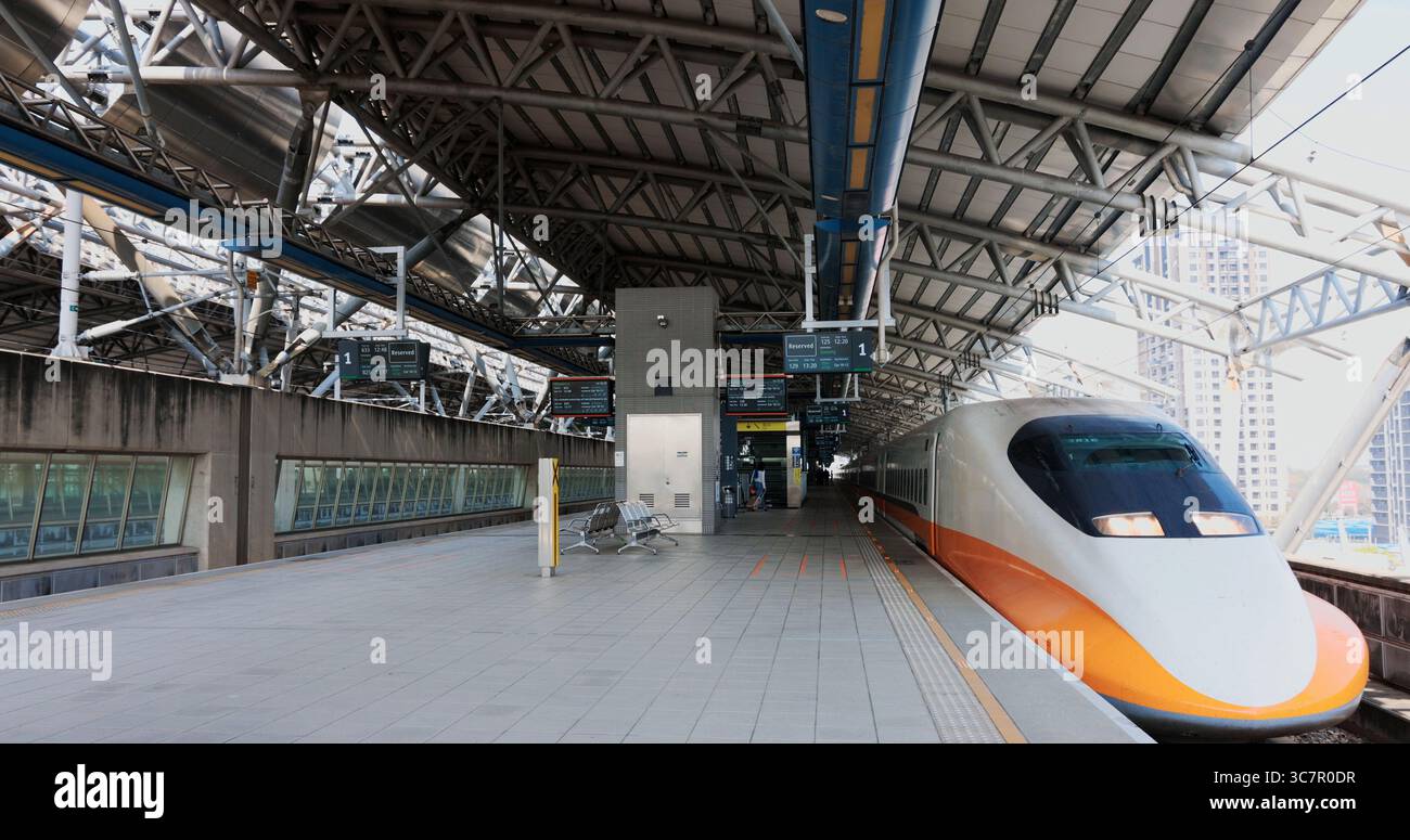Taiwan High Speed Rail train at modern platform, showcasing advanced ...
