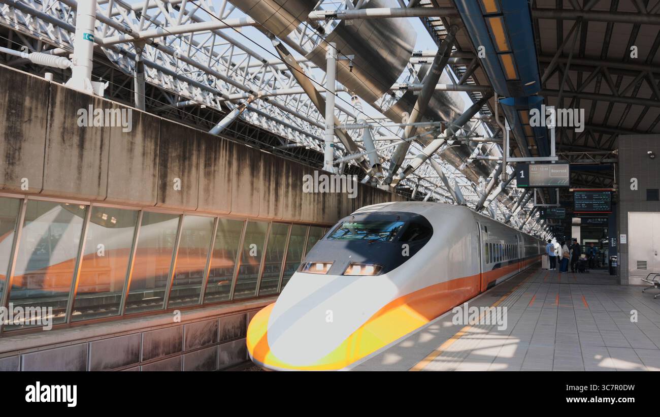 Taiwan High Speed Rail train at modern platform, showcasing advanced ...