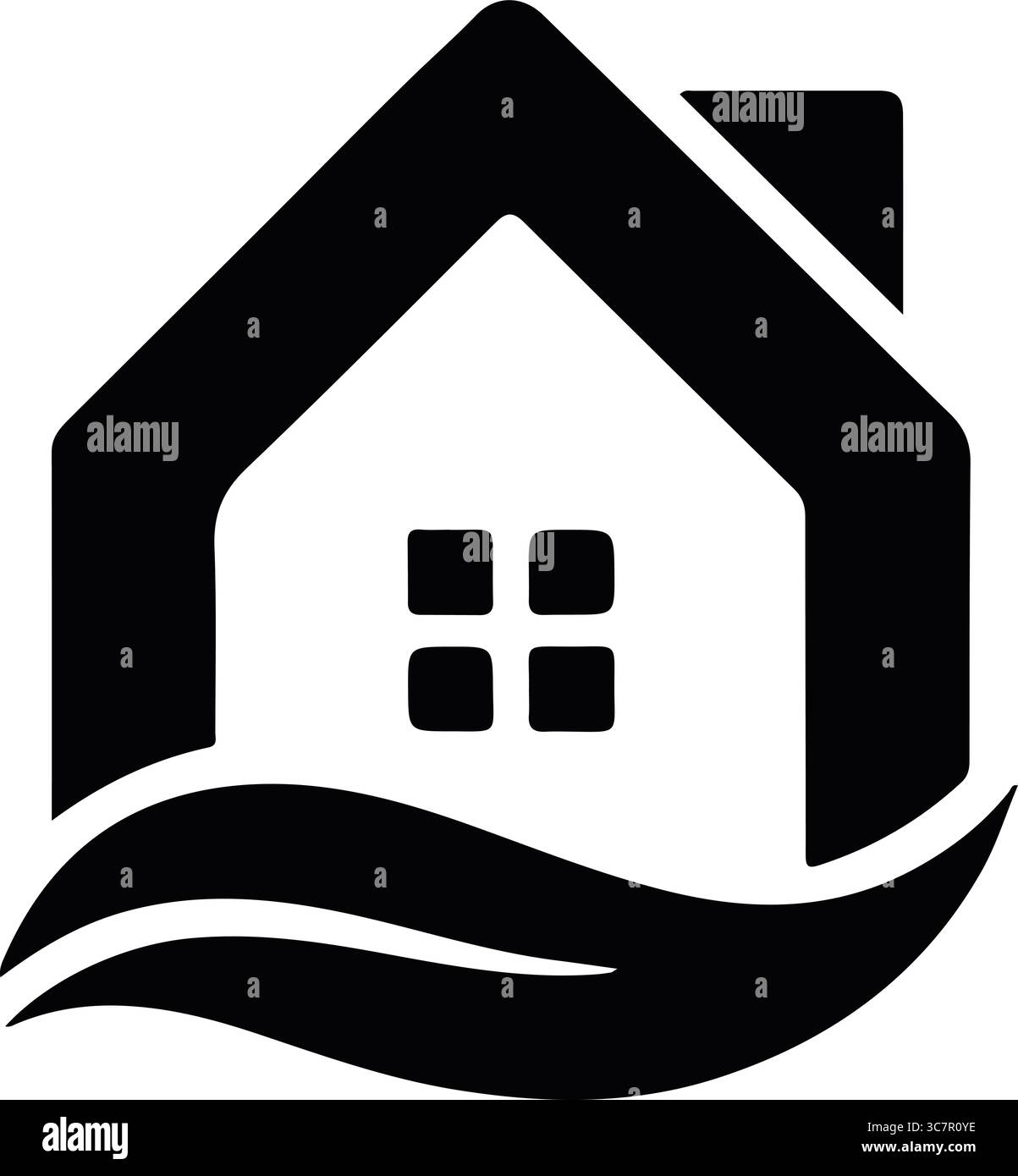 Solid house icon Black and White Stock Photos & Images - Alamy