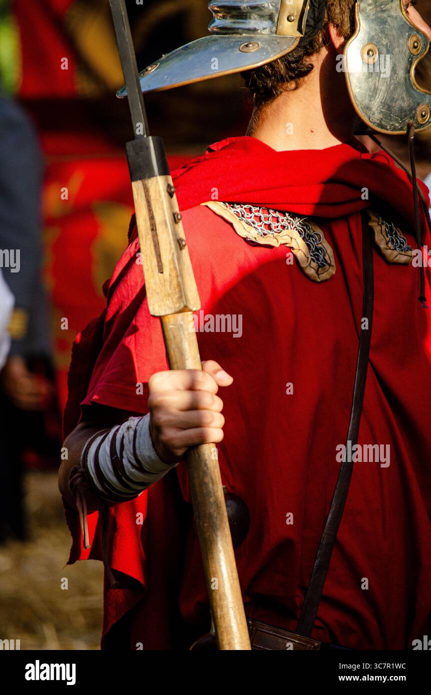 A Roman Soldier Holding a Pilum Spear. Concept The weapons of an empire ...
